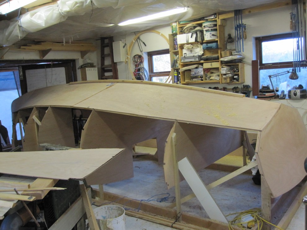 Bottom Planking goes on 20′ Gaff Cutter. | Wooden boat builder, Boat ...